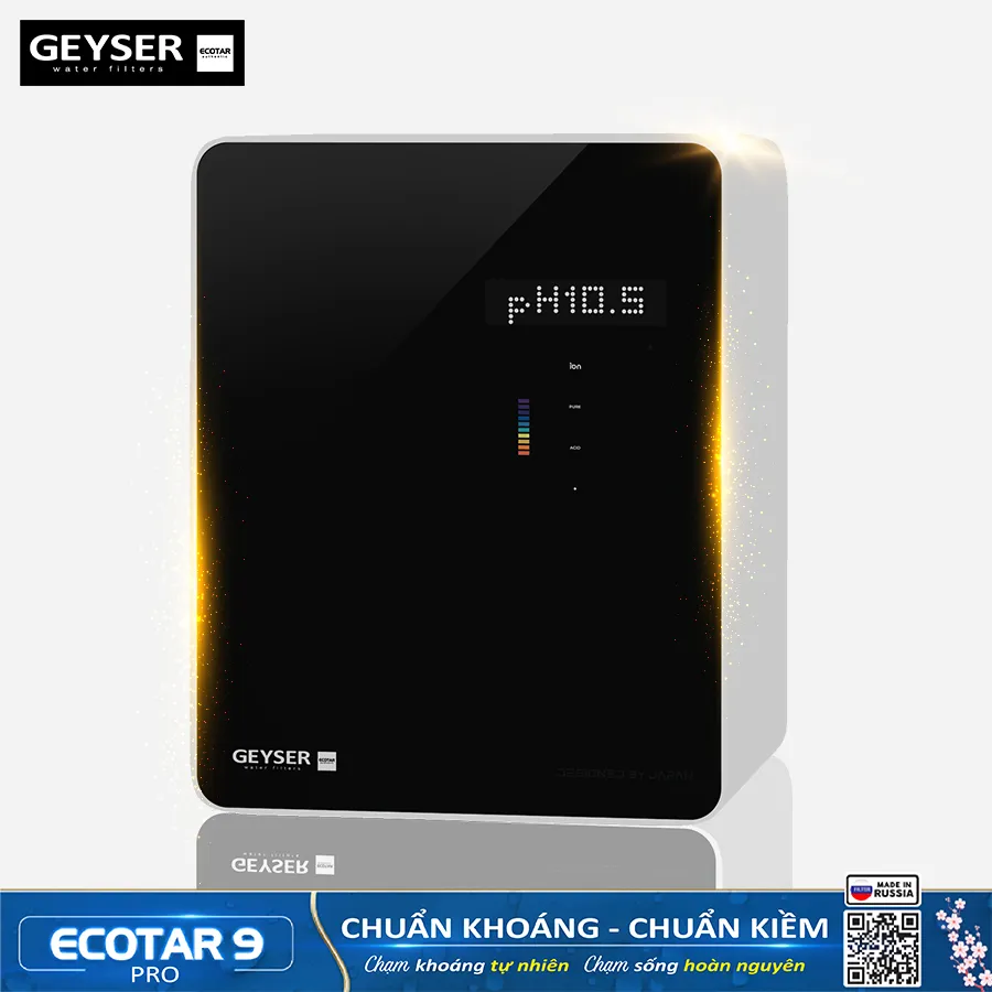 Máy lọc nước ion kiềm giàu hydro Geyser Ecotar 9 Pro